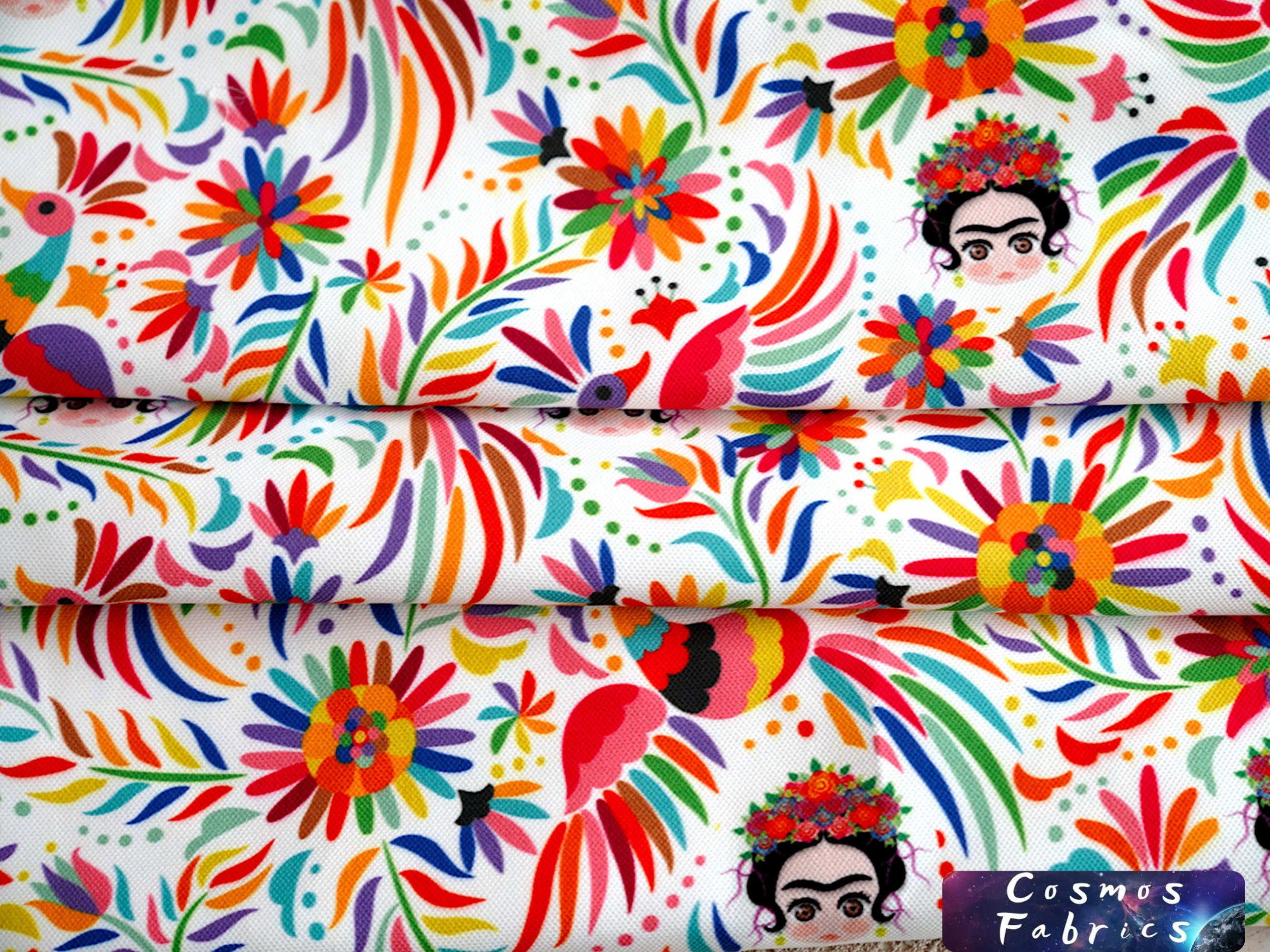 Mexican Frida Pattern Print Fabric by the Yard Mexican Otomi | Etsy