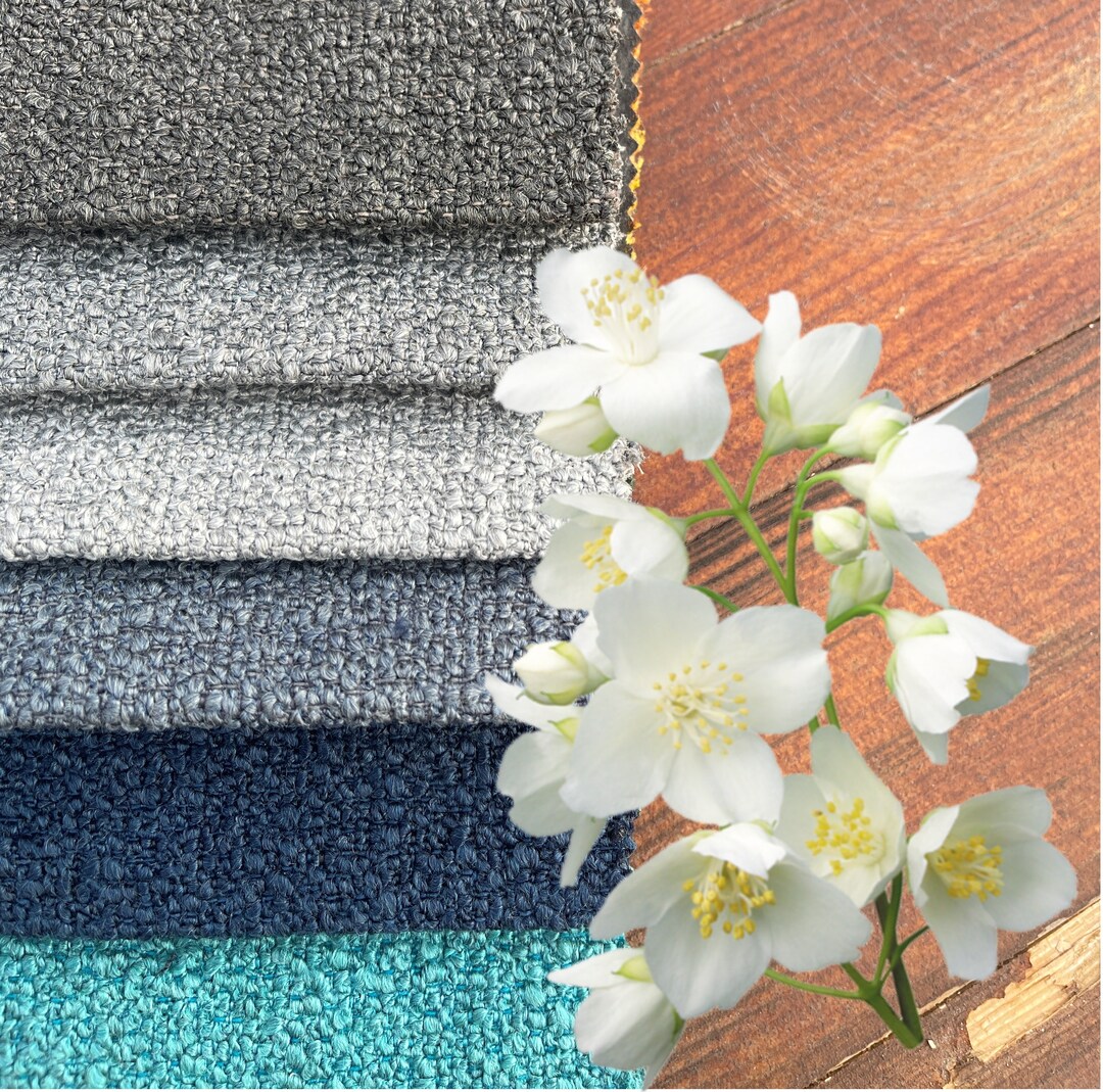 Solid 6 Color Boucle Upholstery Fabric by the Yard, Home Decor Boucle ...