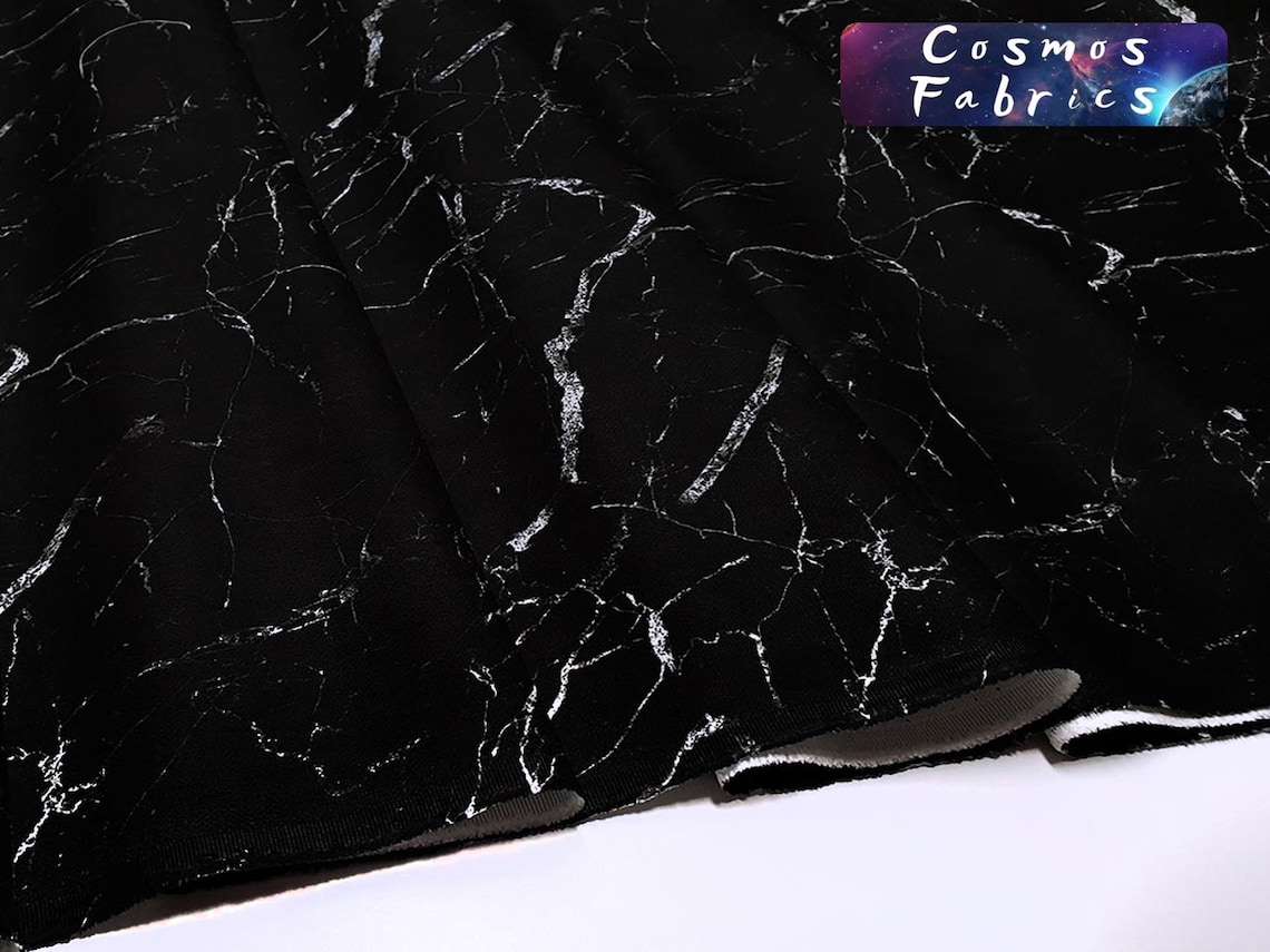 Black Marble Patterned Fabric by the Meter ART Home Decor - Etsy