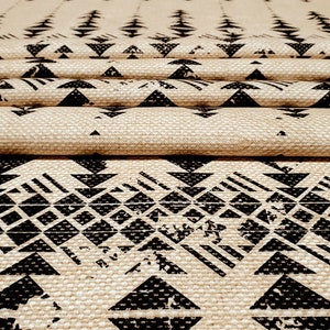 Linen Effect Aztec Design Upholstery Fabric by the Meter, Boho Home ...