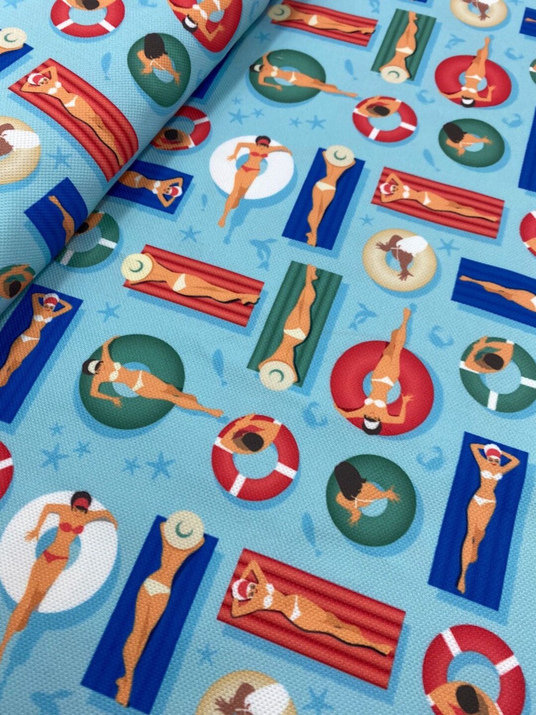 Pool Pattern Upholstery Fabric by the Meter, Caravan Home Garden Decor ...