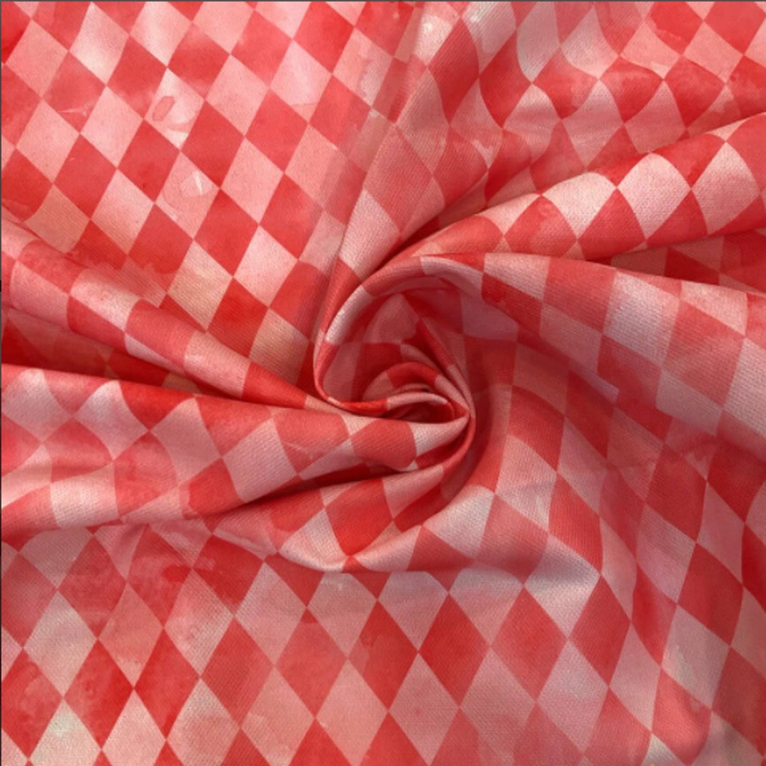 Red Diamond Pattern Upholstery Fabric by the Meter, Geometric Home ...