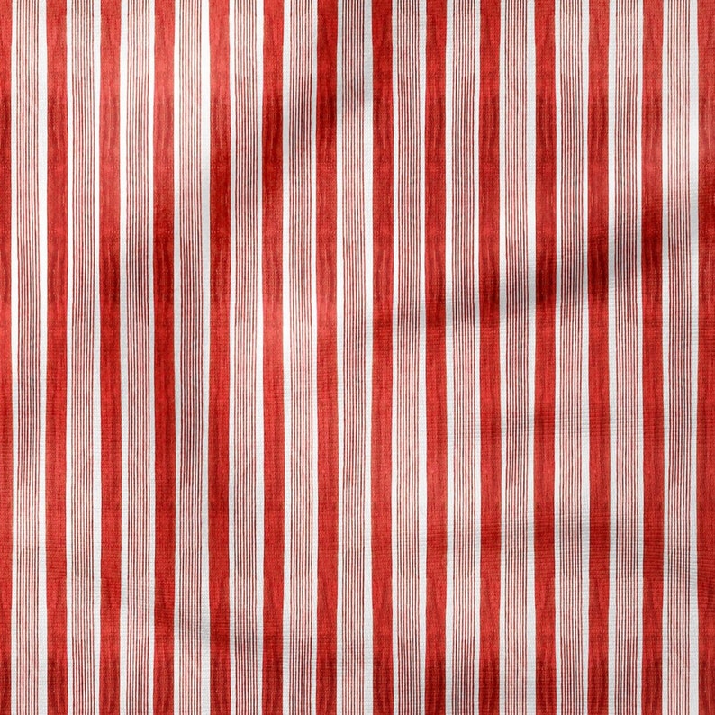 Vintage Look Red Strip Upholstery Fabric by the Meter Strip - Etsy