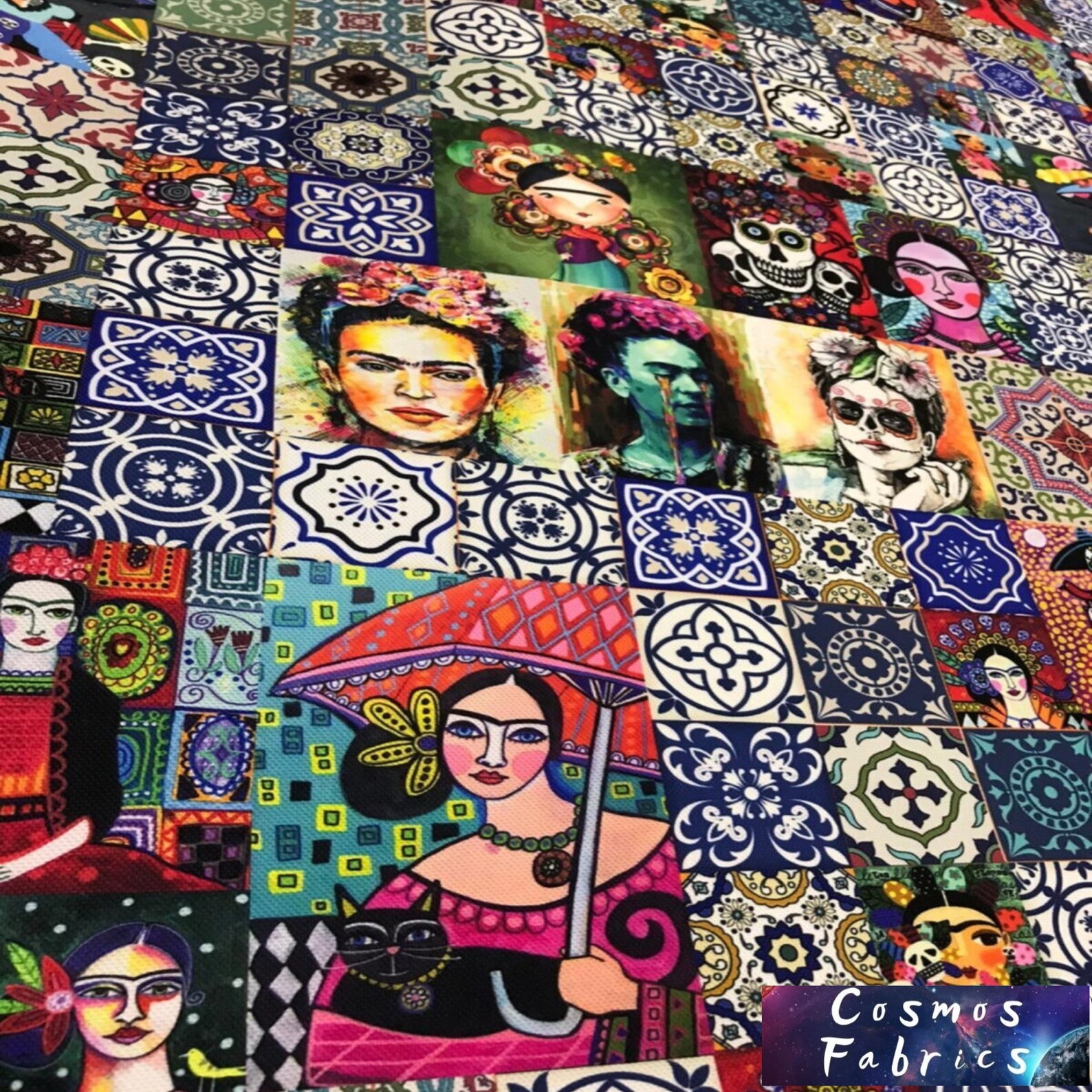 Tile Pattern Frida Fabric by the Yard Frida Home Decor - Etsy