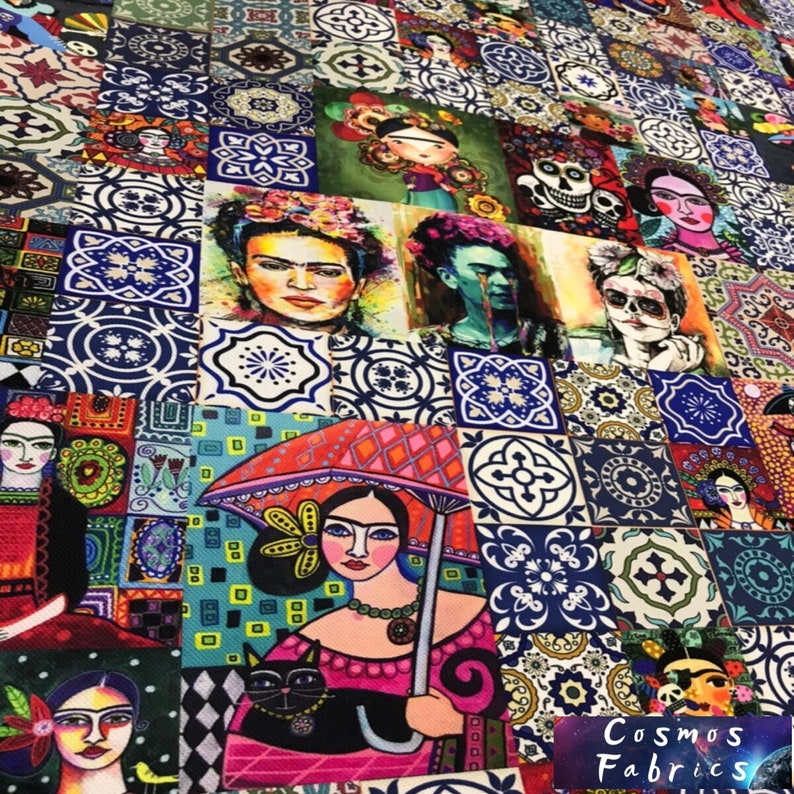 Tile Pattern Frida Fabric by the Yard Frida Home Decor - Etsy