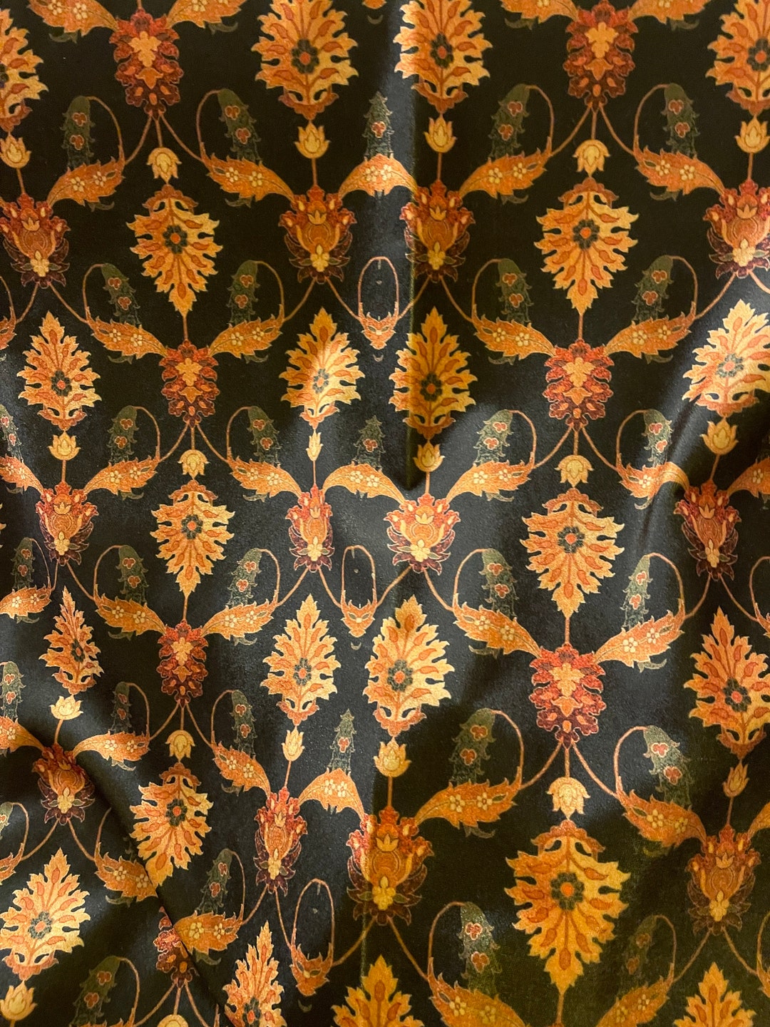 Vintage Floral Pattern Upholstery Velvet Print Fabric by the Yards ...