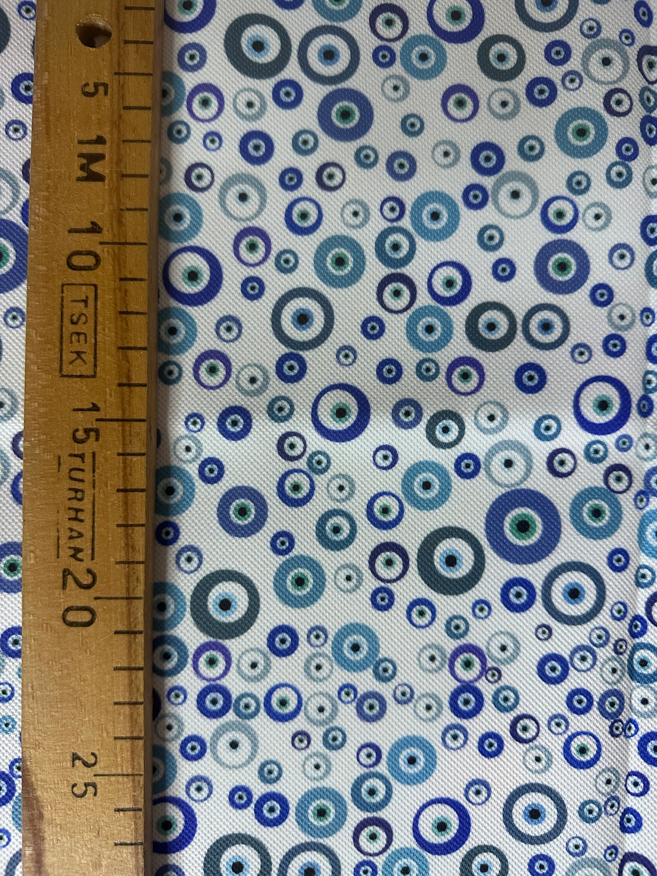 White Background Evil Eye Pattern Upholstery Fabric by the Meter, Mystic Home Decor Fabric,chair ...