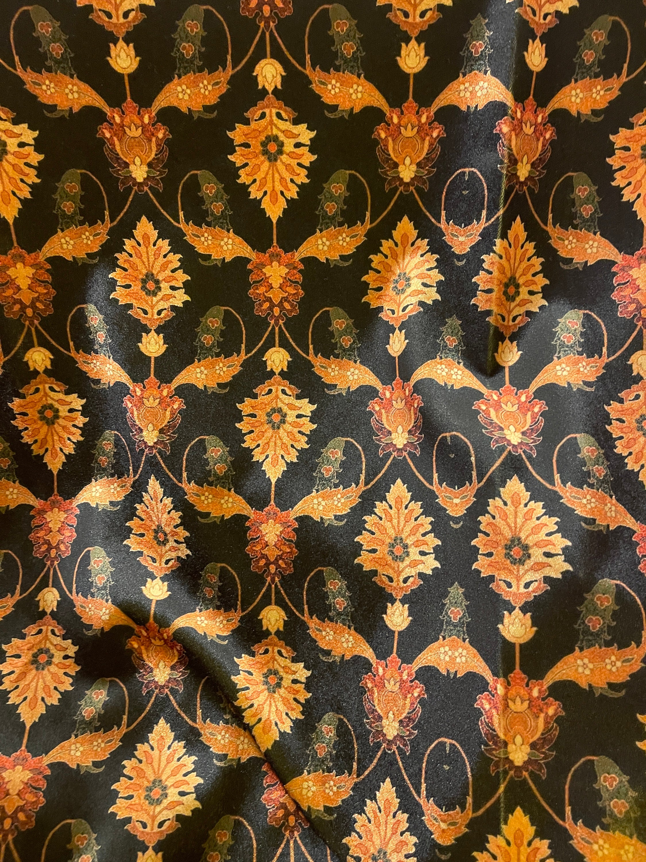 Vintage Floral Pattern Upholstery Velvet Print Fabric by the - Etsy