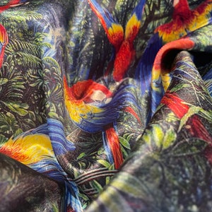 Parrot Birds Pattern Upholstery Velvet Print Fabric by the Yards ...