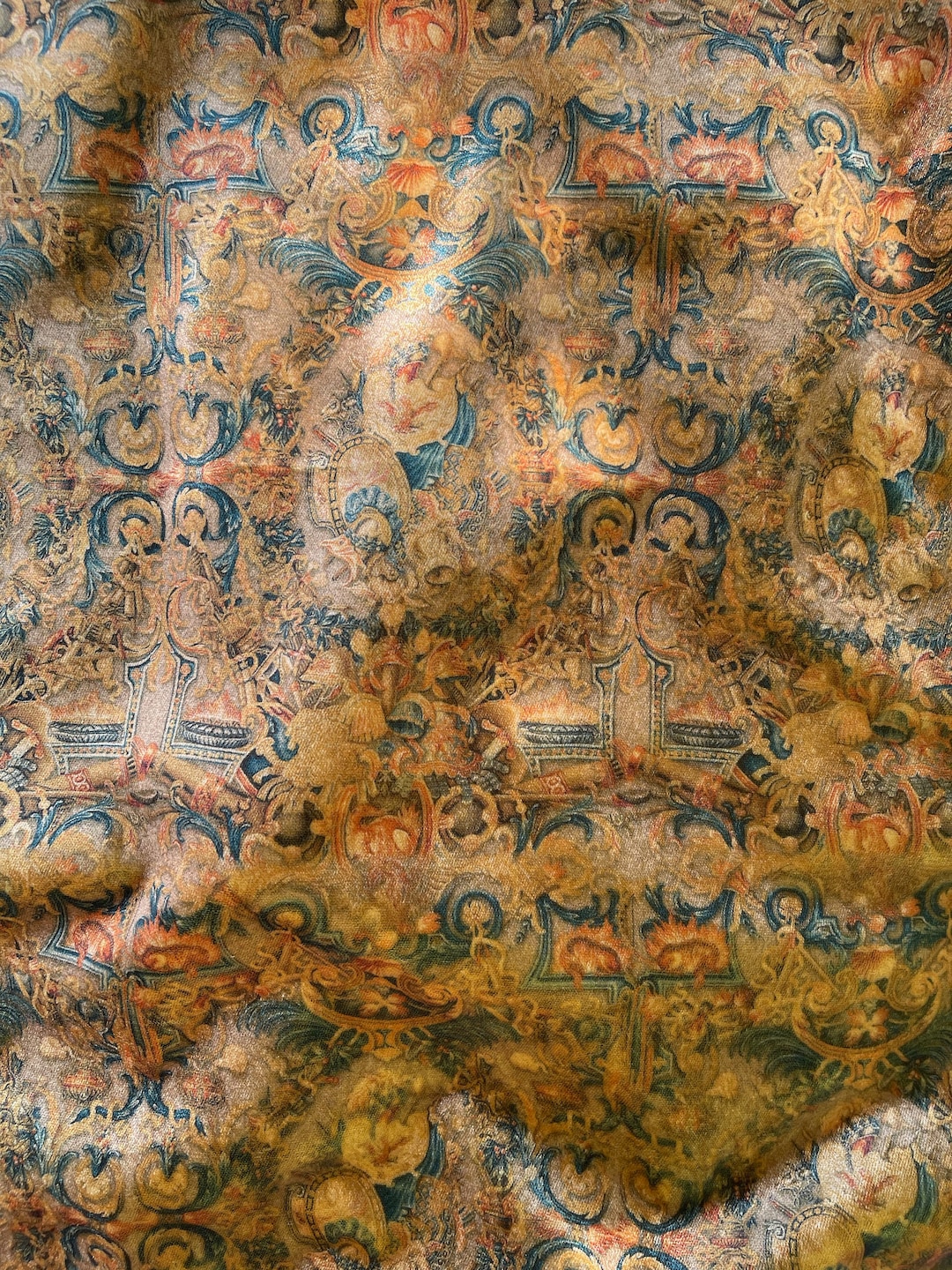 Vintage Baroque Pattern Upholstery Velvet Print Fabric by the Yards ...