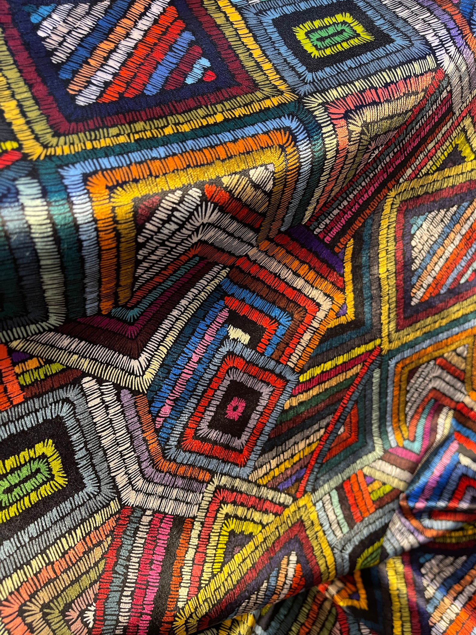 Colorful Lines Pattern Upholstery Velvet Print Fabric by the Yards ...