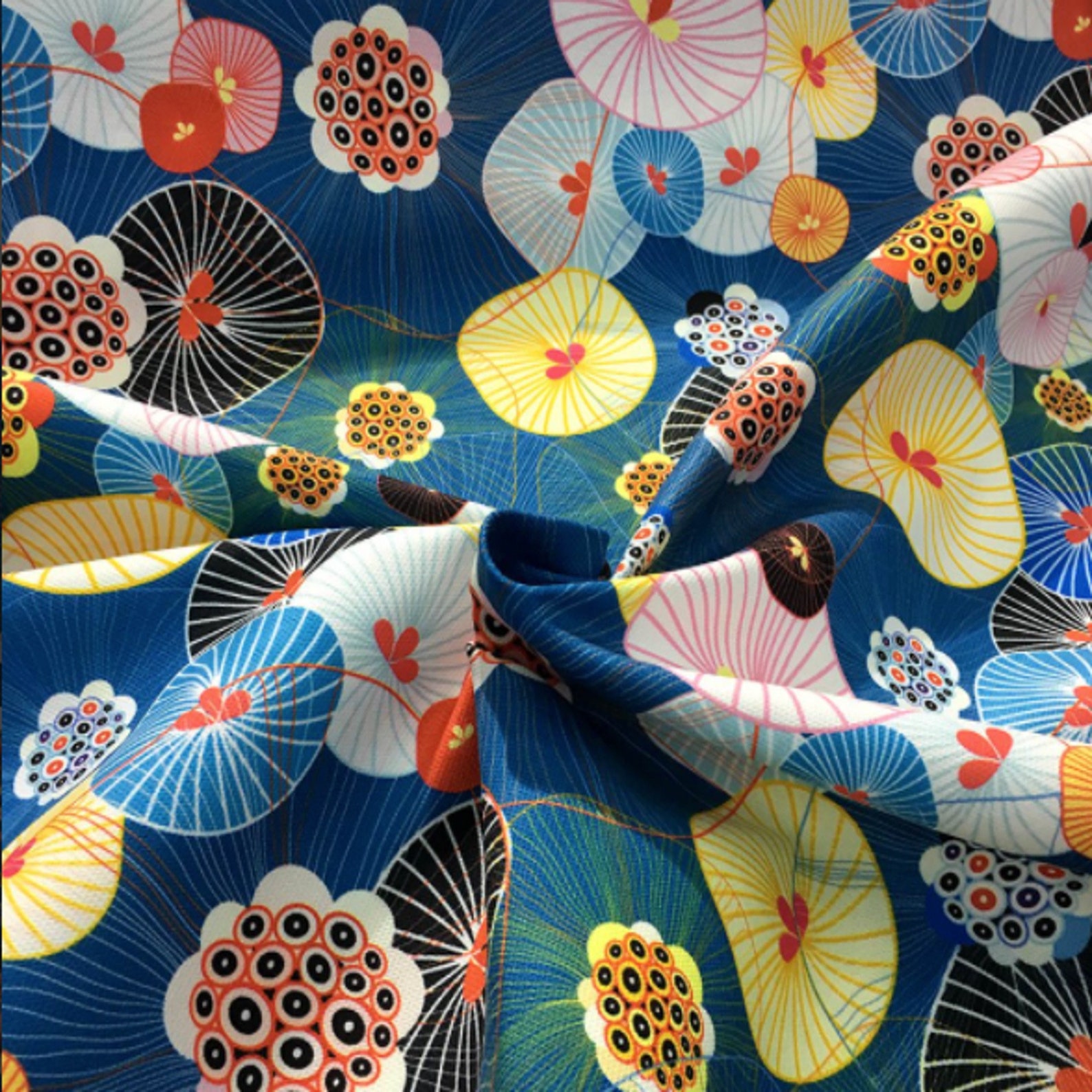 Flowering Mushroom Pattern Upholstery Fabric by the Meter - Etsy