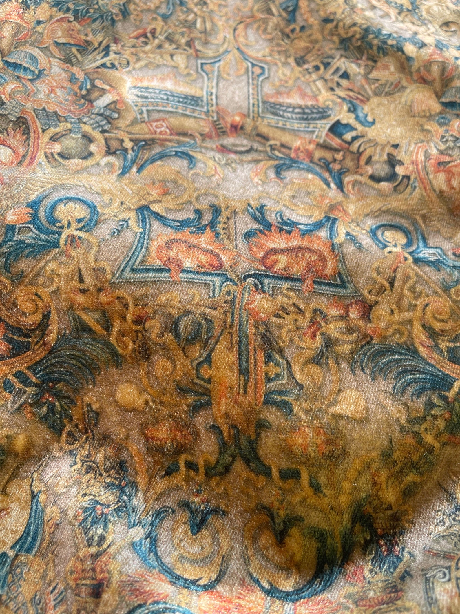 Vintage Baroque Pattern Upholstery Velvet Print Fabric by the Yards ...