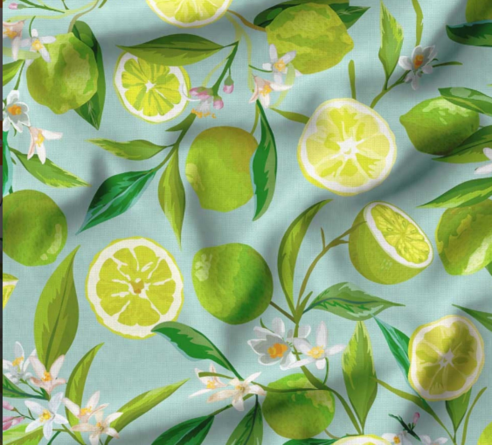 Green Lemon Upholstery Fabric by the Meter Fruit Home Decor - Etsy