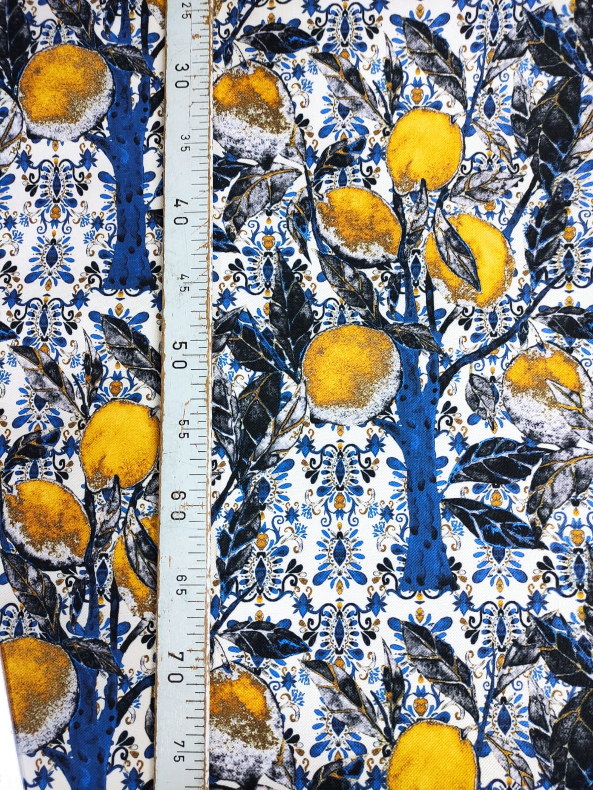 Ethnic Lemon Tree Upholstery Fabric by the Meter Fruit Home - Etsy