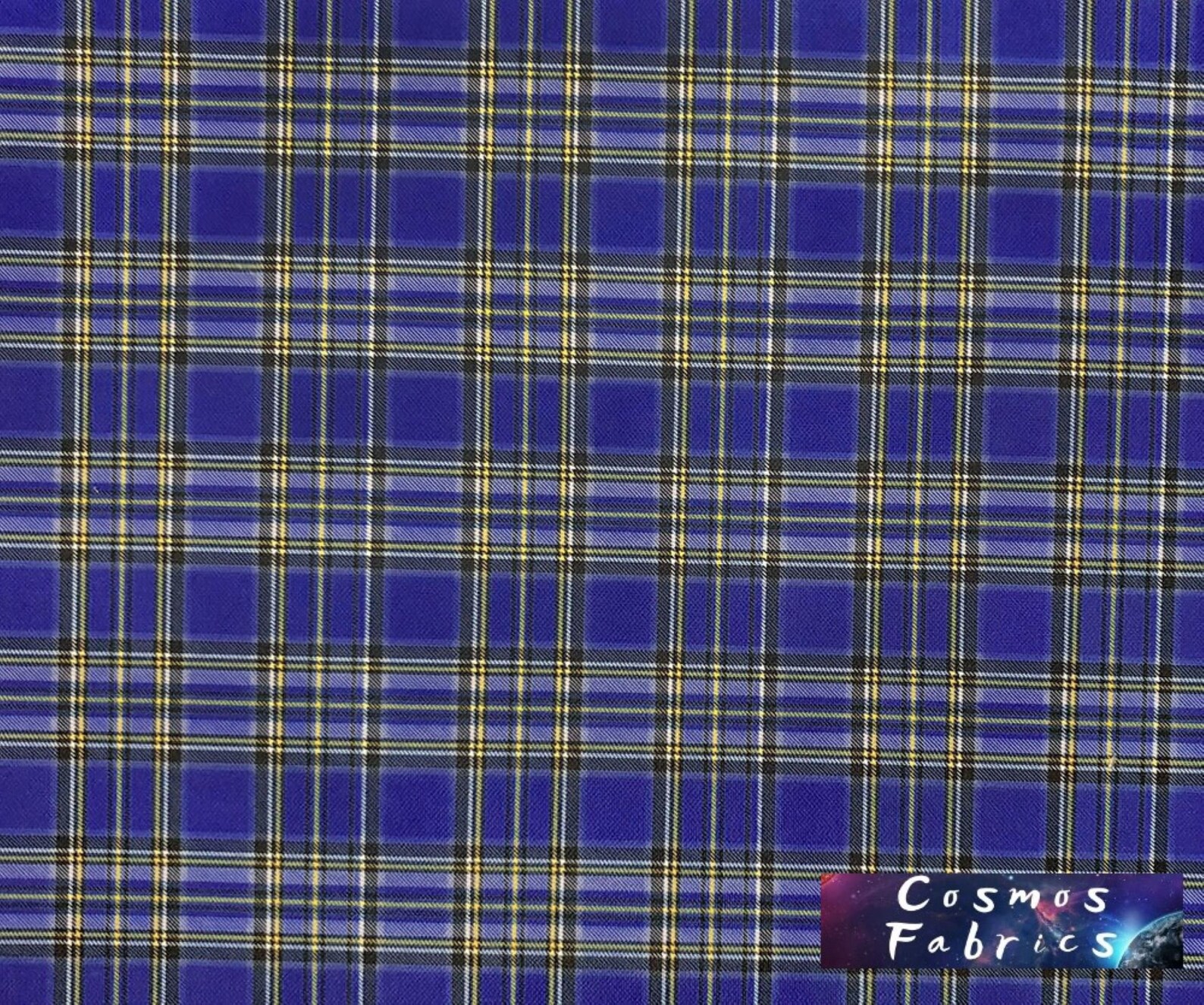 Blue Plaid Patten Fabric by the Meter, Floral Home Decor Fabric, Indoor ...