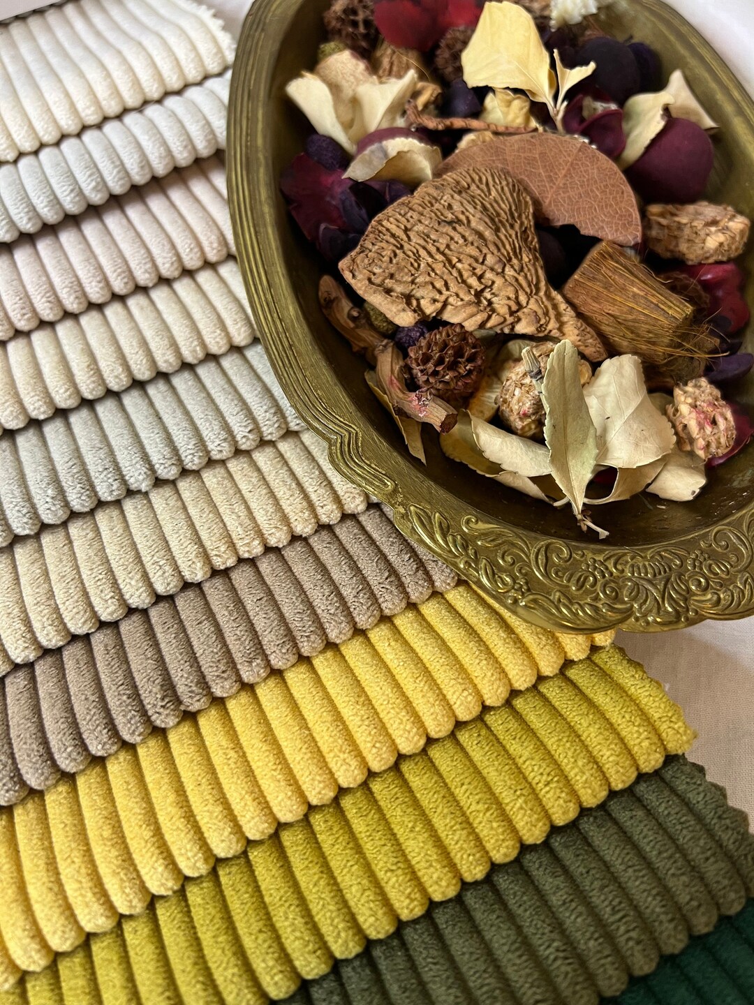 Corduroy Velvet Upholstery Fabric by the Yard, 36 Color Luxurious Home ...
