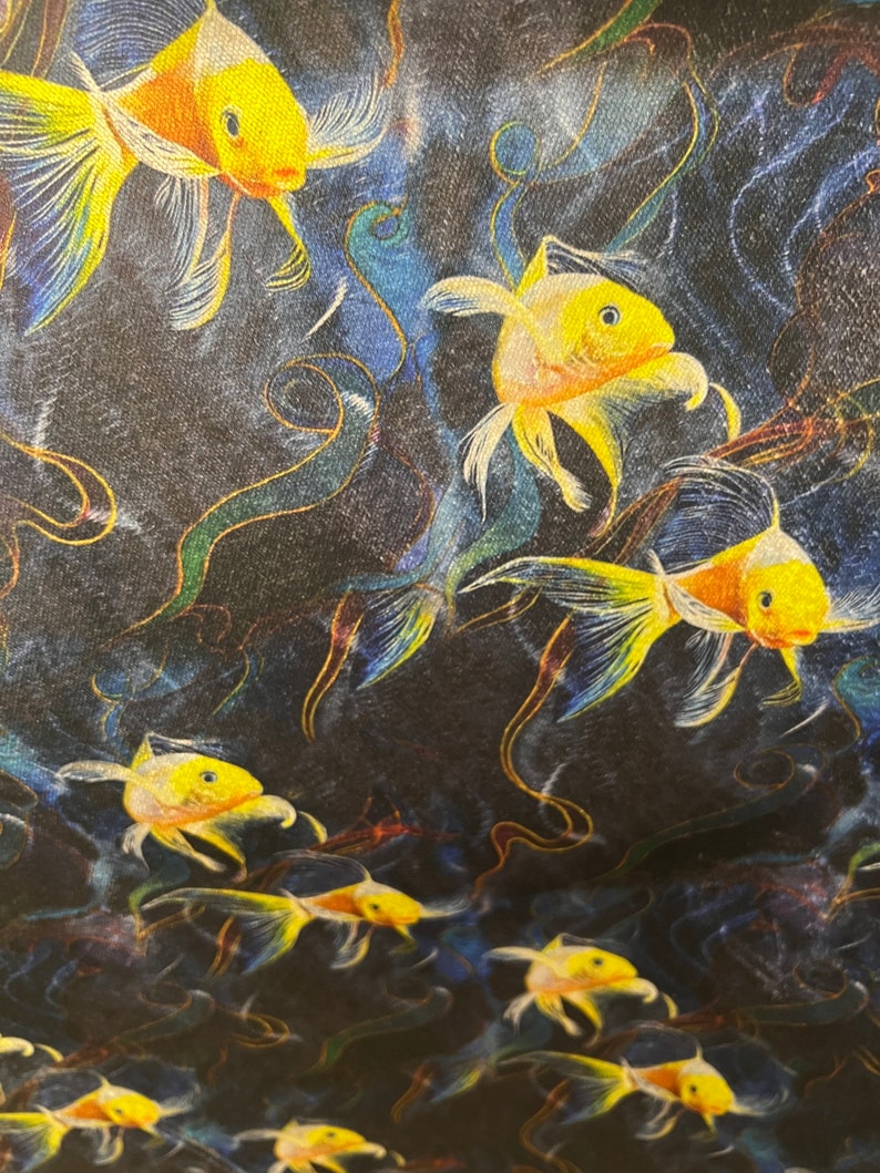 Cute Fish Pattern Upholstery Velvet Print Fabric by the Yards - Etsy