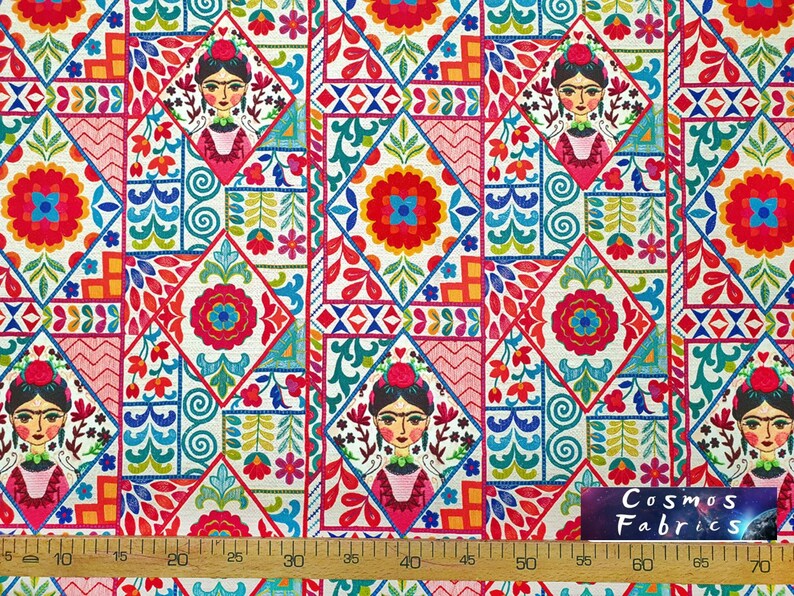 Ethnic Frida Patterned Upholstery Fabric by the Meter Frida - Etsy