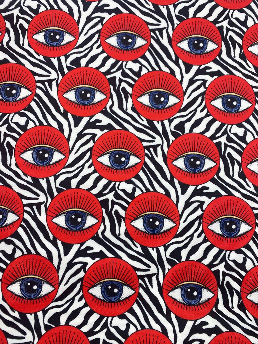 Red Eyes Pattern Upholstery Fabric by the Meter, Art Home Decor Fabric ...