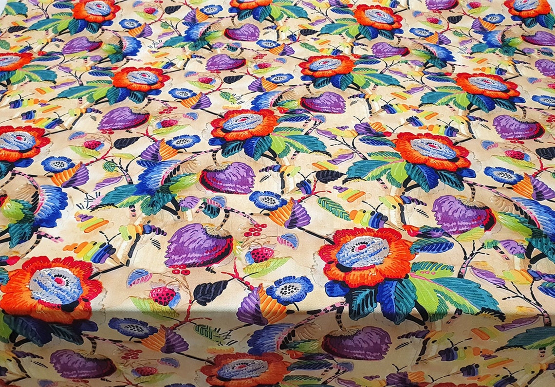 Wild Flowers Pattern Upholstery Fabric by the Meter Floral - Etsy