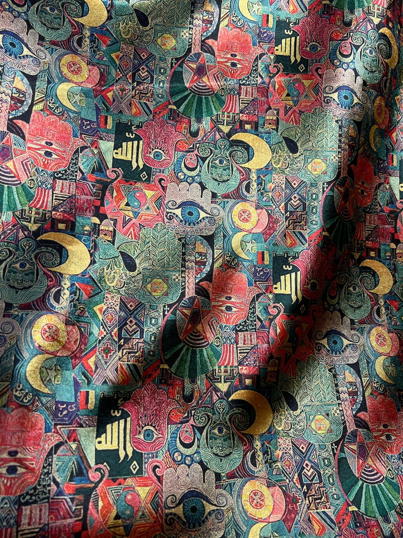 Mystical Eyes Pattern Upholstery Velvet Print Fabric by the - Etsy