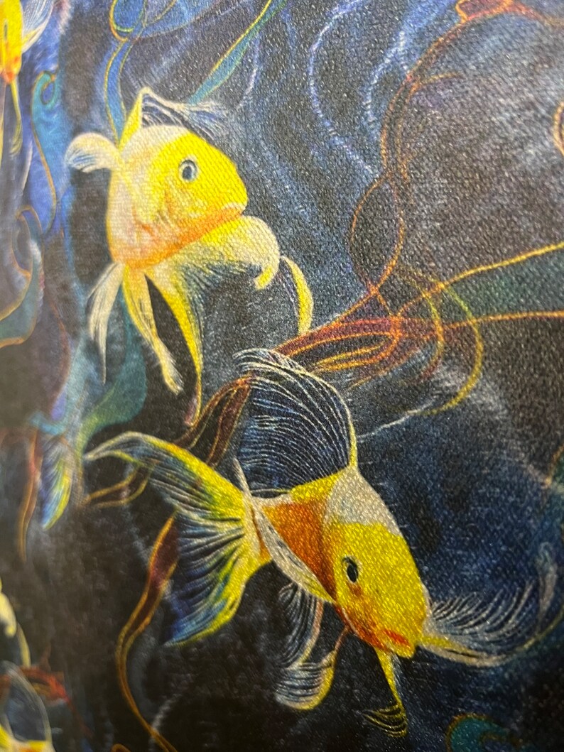 Cute Fish Pattern Upholstery Velvet Print Fabric by the Yards - Etsy