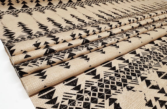 Linen Effect Aztec Design Upholstery Fabric by the Meter Boho - Etsy