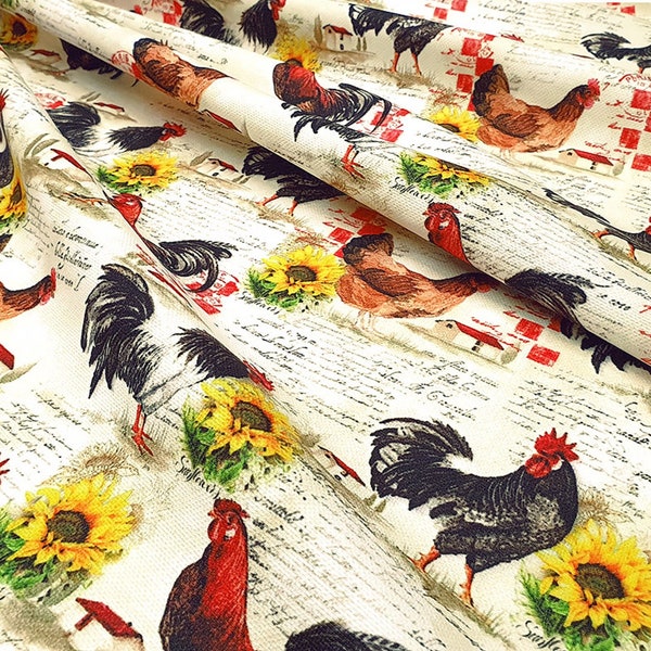 Rooster Fabric - Etsy