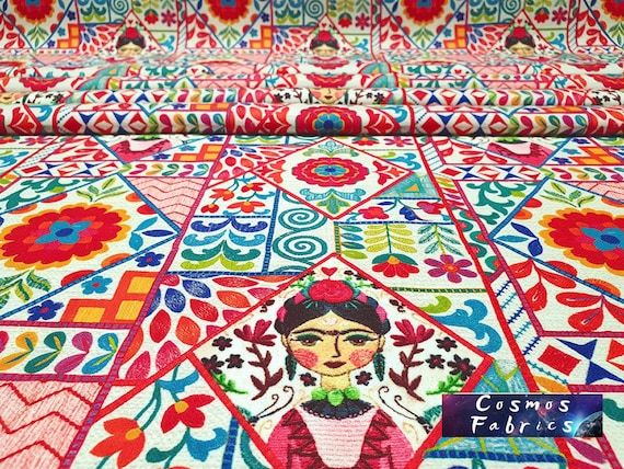 Ethnic Frida Patterned Upholstery Fabric by the Meter Frida - Etsy