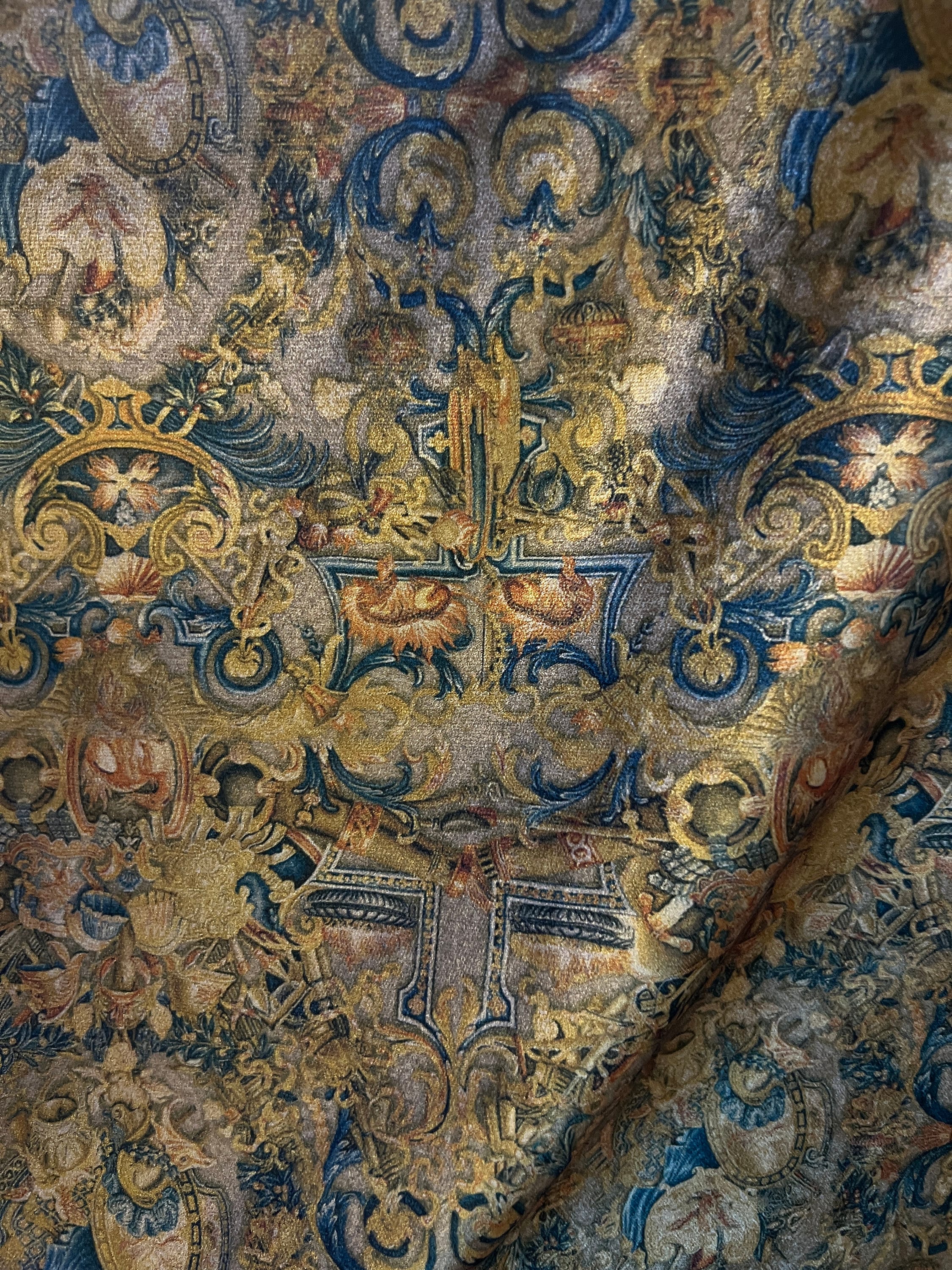Vintage Baroque Pattern Upholstery Velvet Print Fabric by the Yards ...
