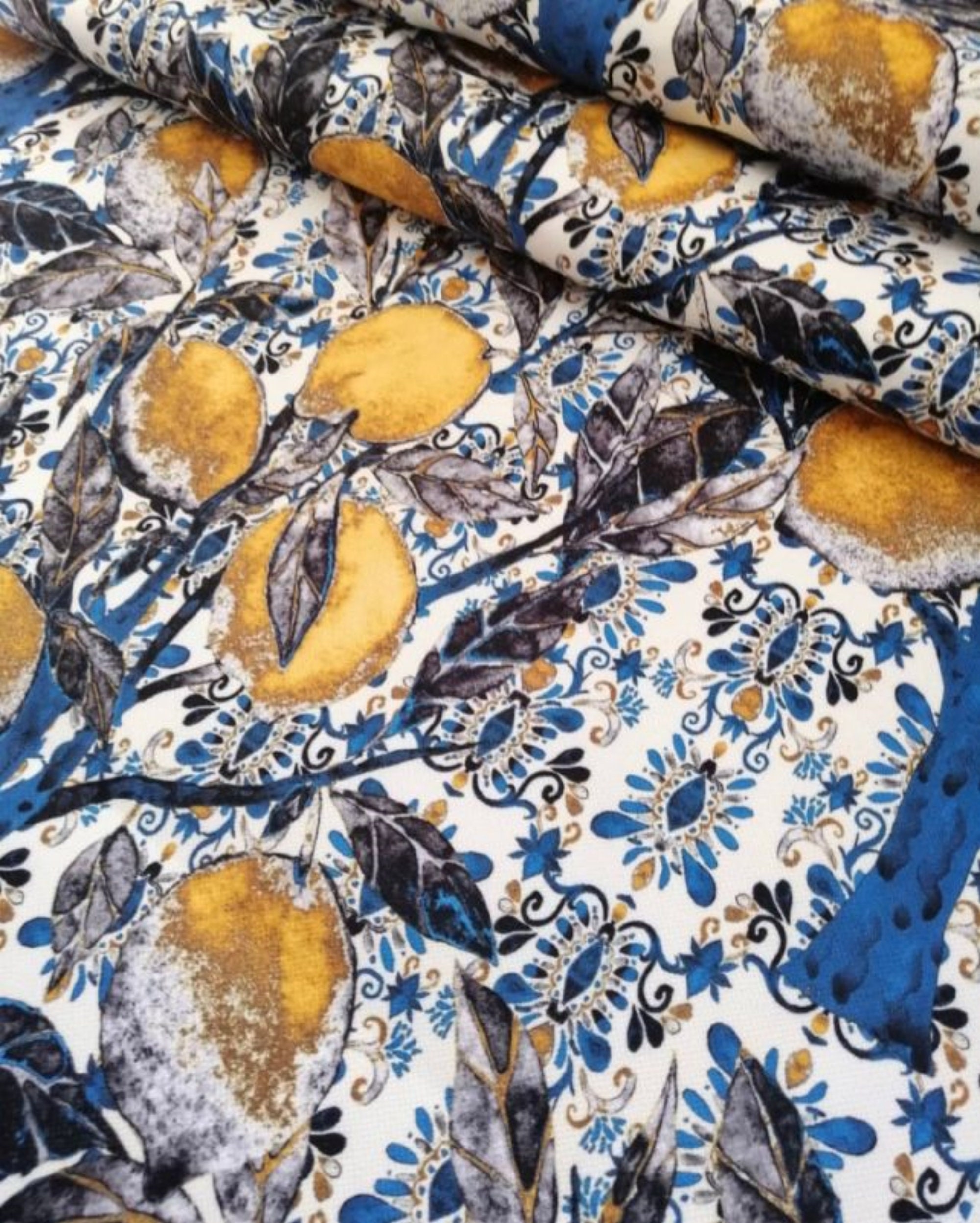 Ethnic Lemon Tree Upholstery Fabric by the Meter Fruit Home - Etsy