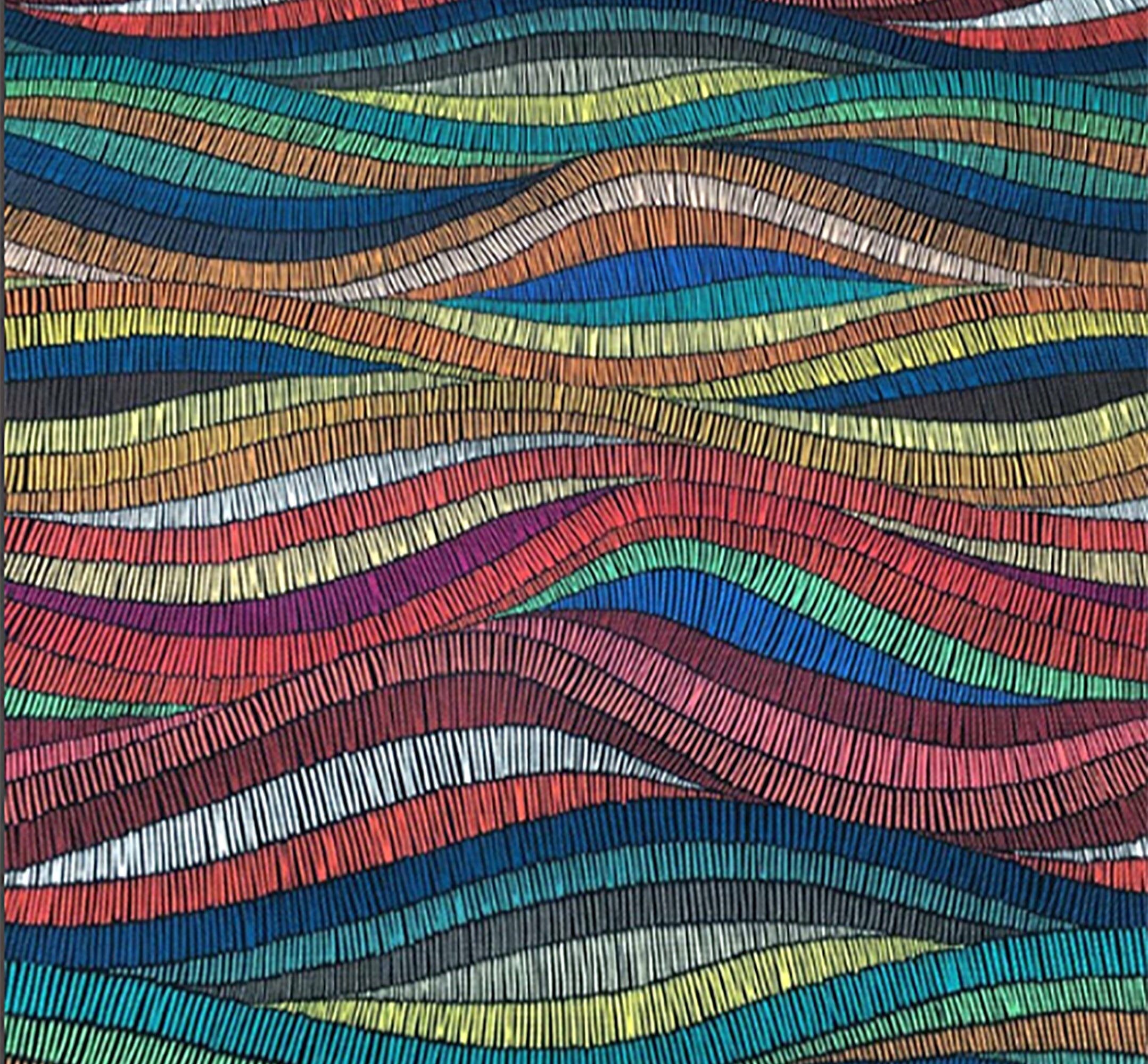 Colorful Waves Pattern Upholstery Fabric Abstract Geometric - Etsy