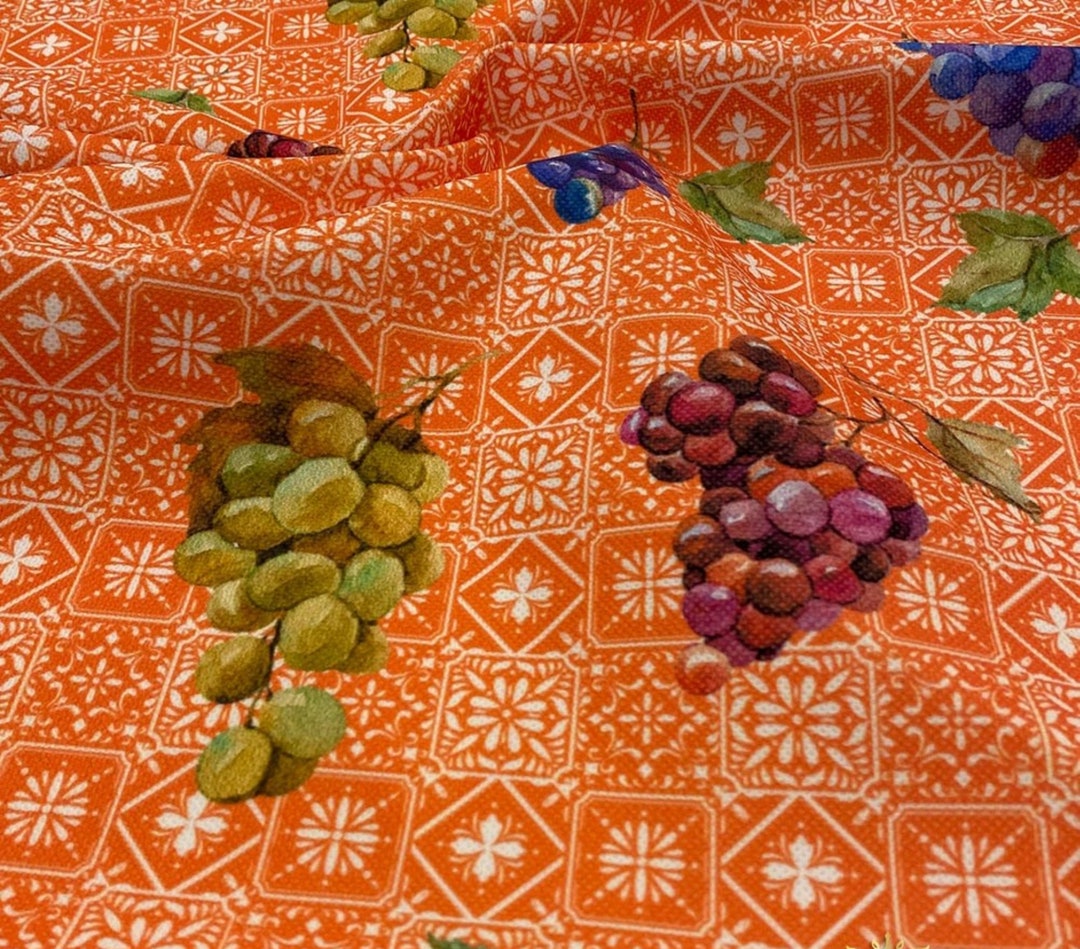 Retro Grape Upholstery Fabric by the Meter, Fruit Home Decor Fabric ...