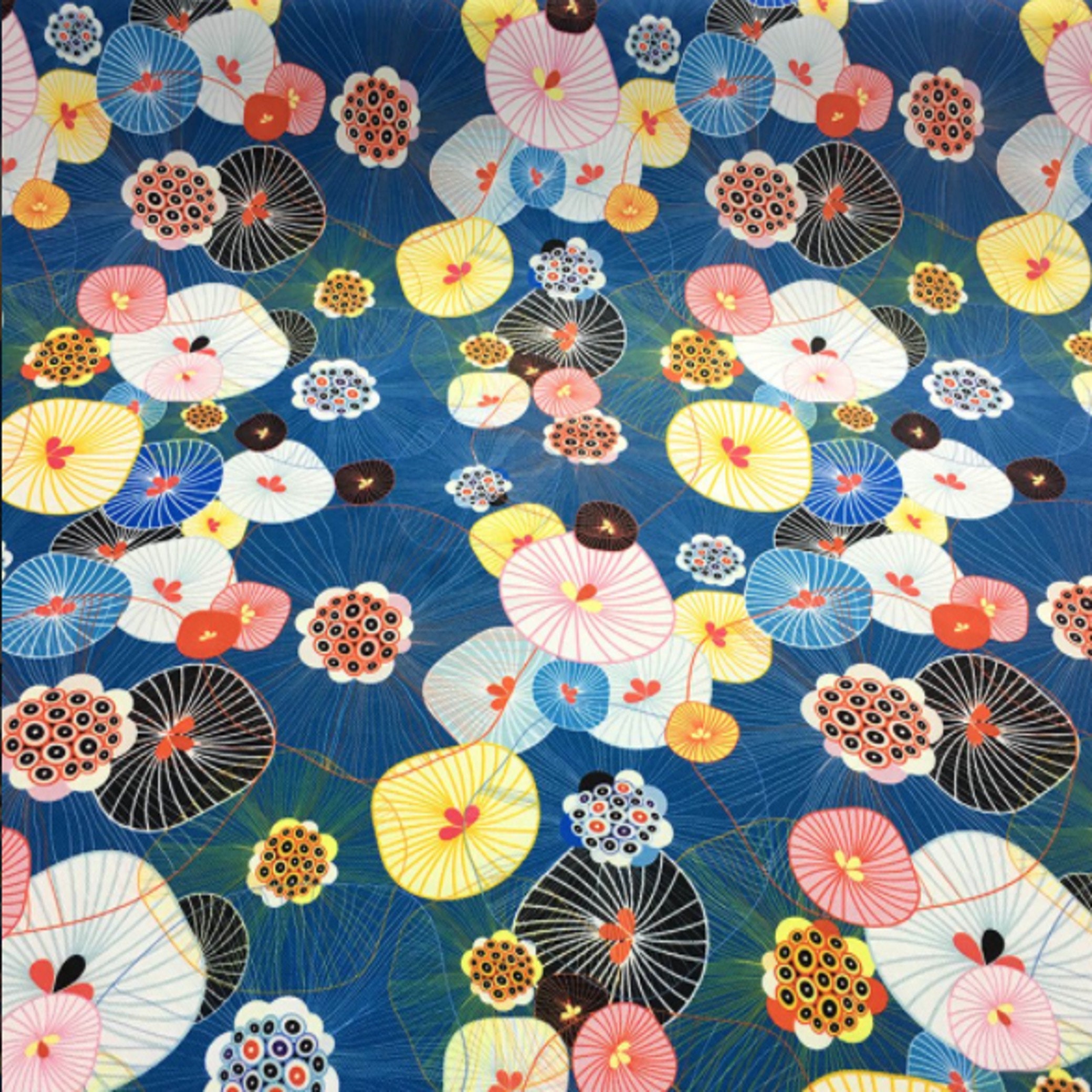 Flowering Mushroom Pattern Upholstery Fabric by the Meter - Etsy