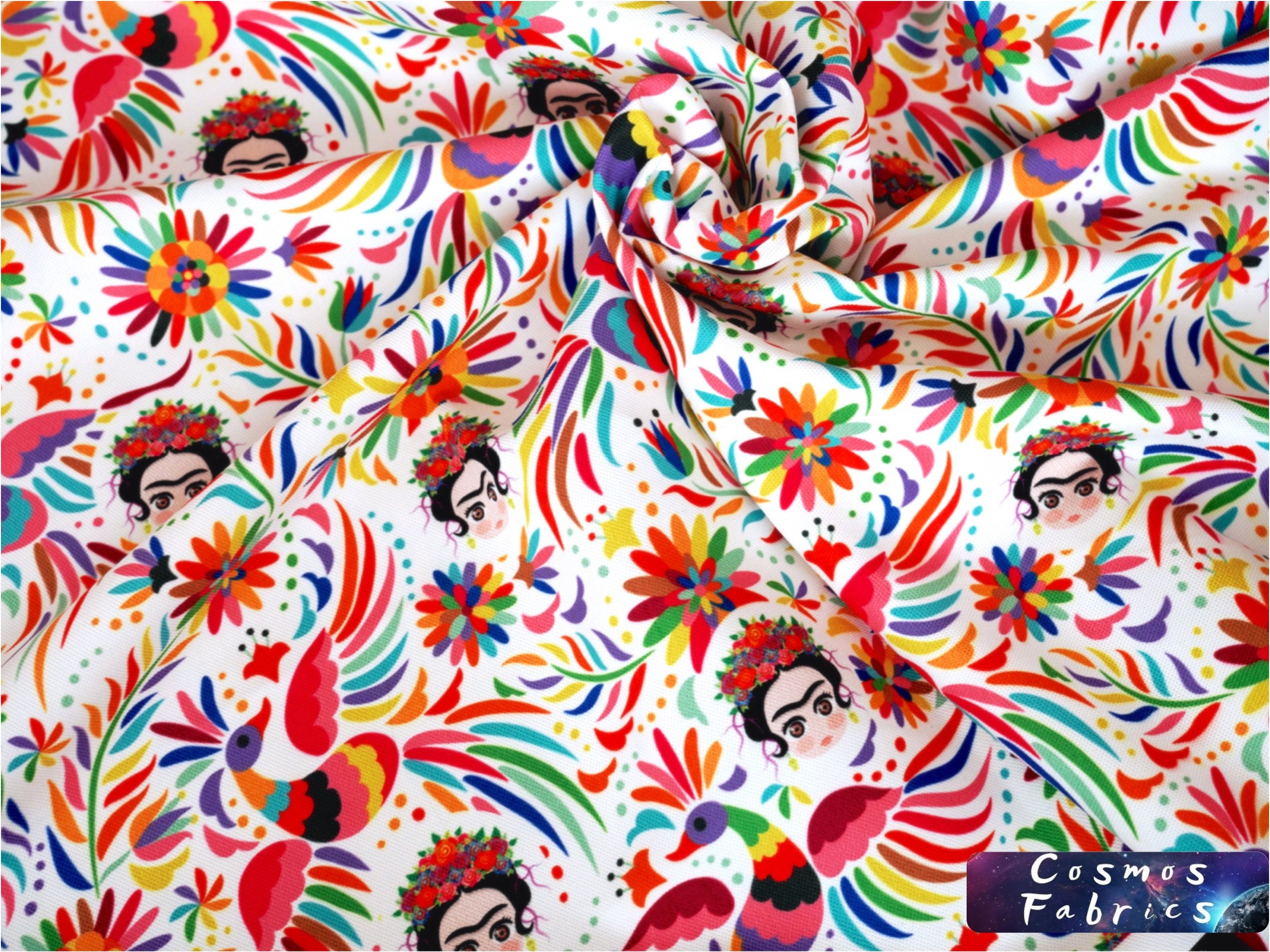 Mexican Frida Pattern Print Fabric by the Yard Mexican Otomi | Etsy