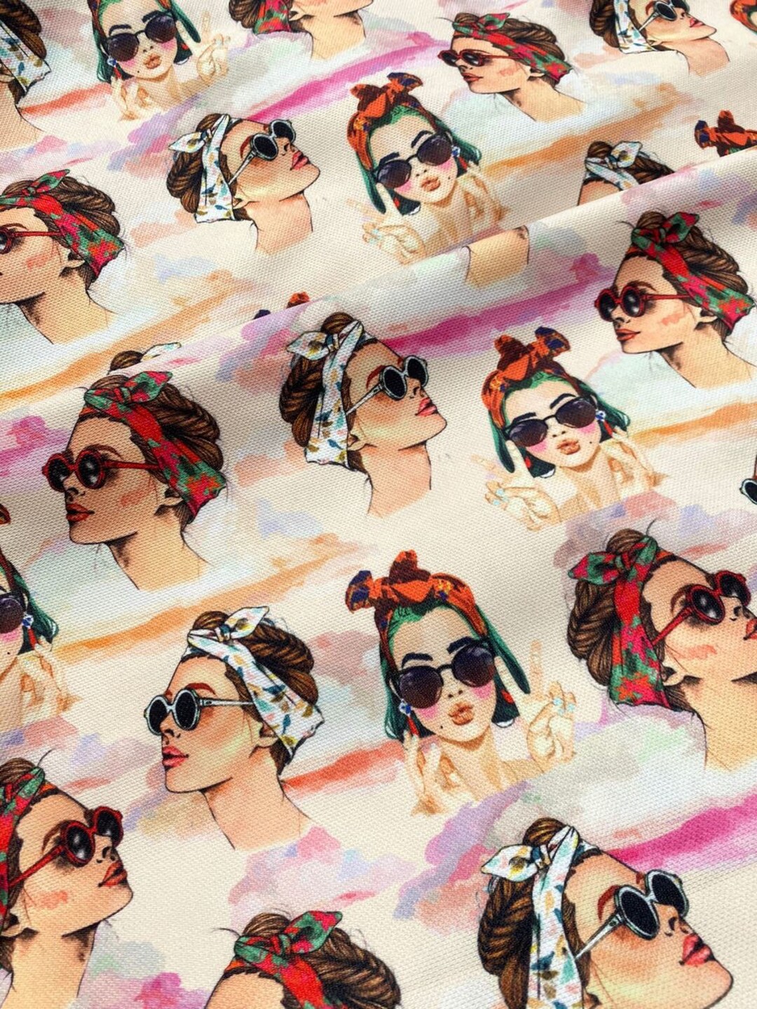 Modern Women Pattern Upholstery Fabric by the Meter, POP ART Home Decor ...