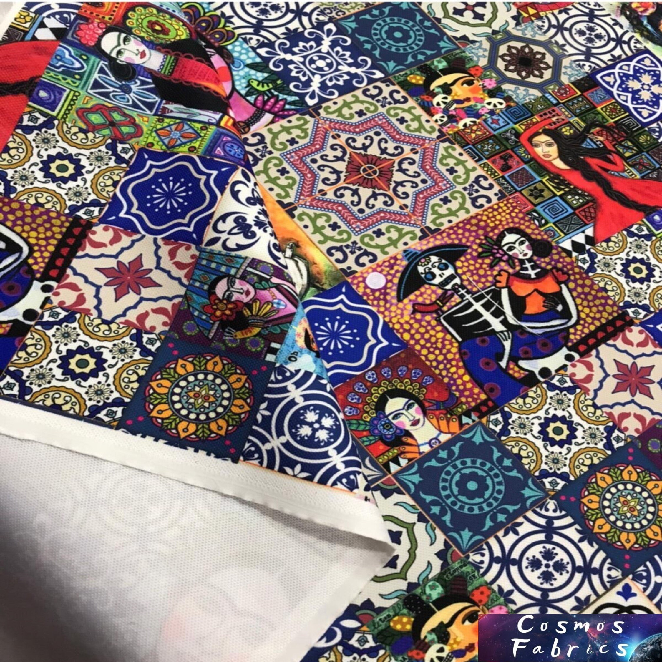 Tile Pattern Frida Fabric by the Yard Frida Home Decor - Etsy Australia