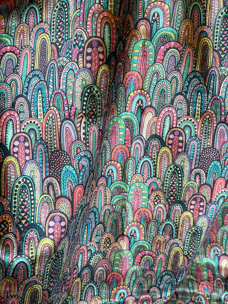 Colorful Cactus Pattern Upholstery Velvet Print Fabric by the - Etsy