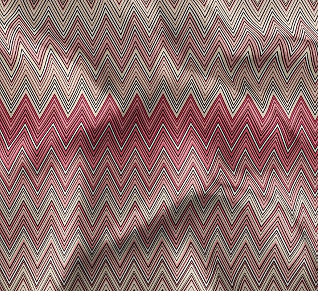 Chevron Zigzag Pattern Upholstery Fabric, Pink Geometric Home Decor ...