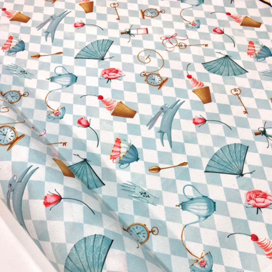 Blue Wonderland Upholstery Fabric: Diamond Pattern, Home Decor by the ...