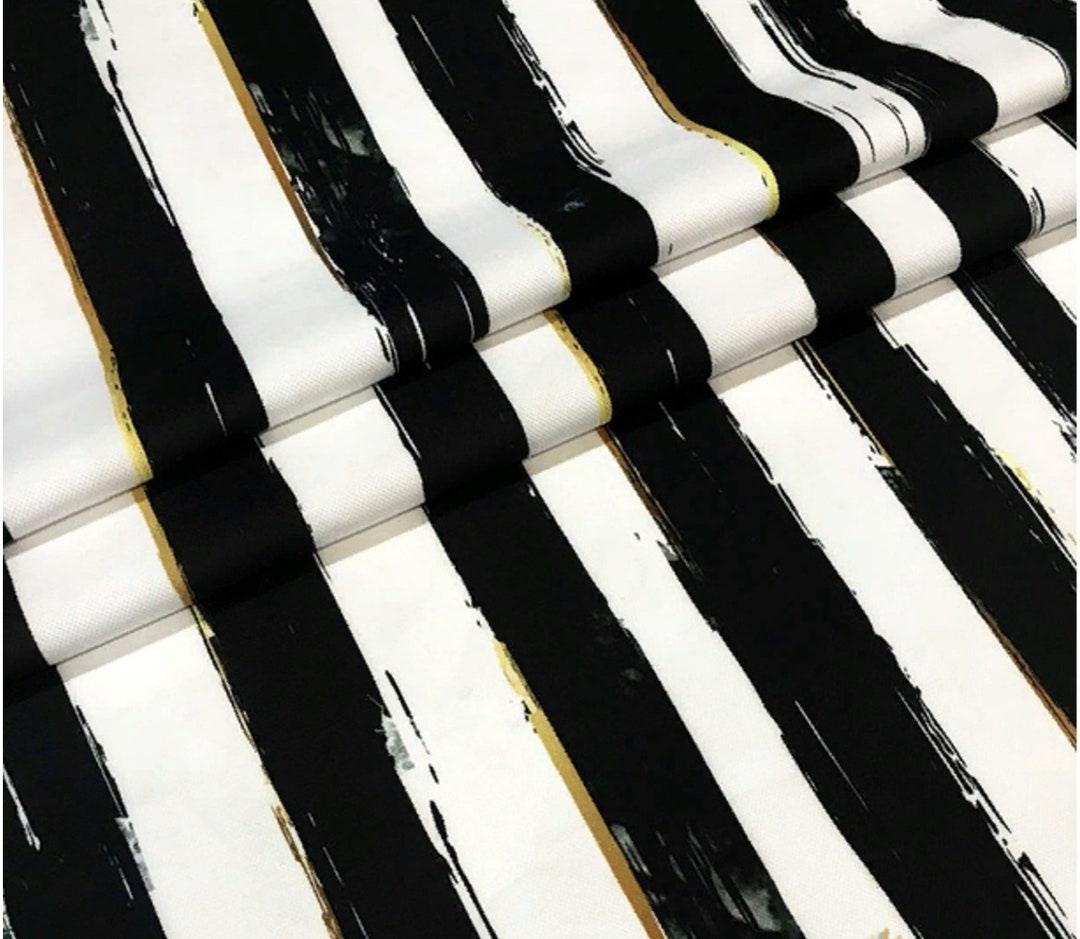 Black & White Vintage Striped Upholstery Fabrics by the Meter, Striped ...