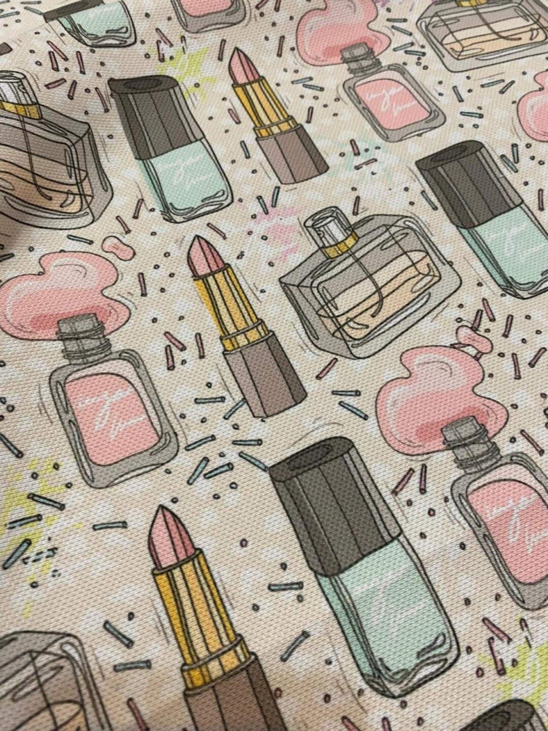 Make-up Pattern Upholstery Fabric by the Meter, Colorful Art Home Decor Fabric, Garden, Chair ...