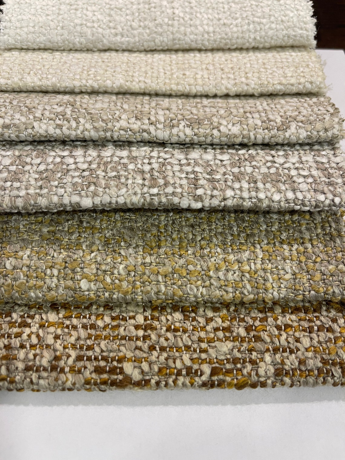 Multi 6 Color Boucle Upholstery Fabric by the Yard, Home Decor Boucle ...