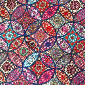 Mandala Pattern Fabric by the Meter, Geometric Home Decor Fabric ...