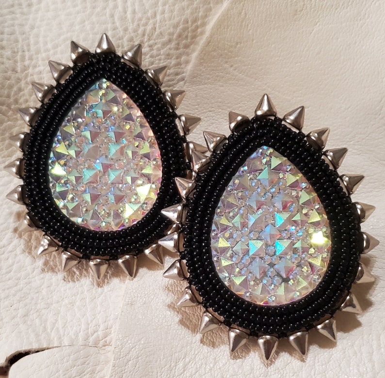 Black Spikey Ear Gauges - Etsy