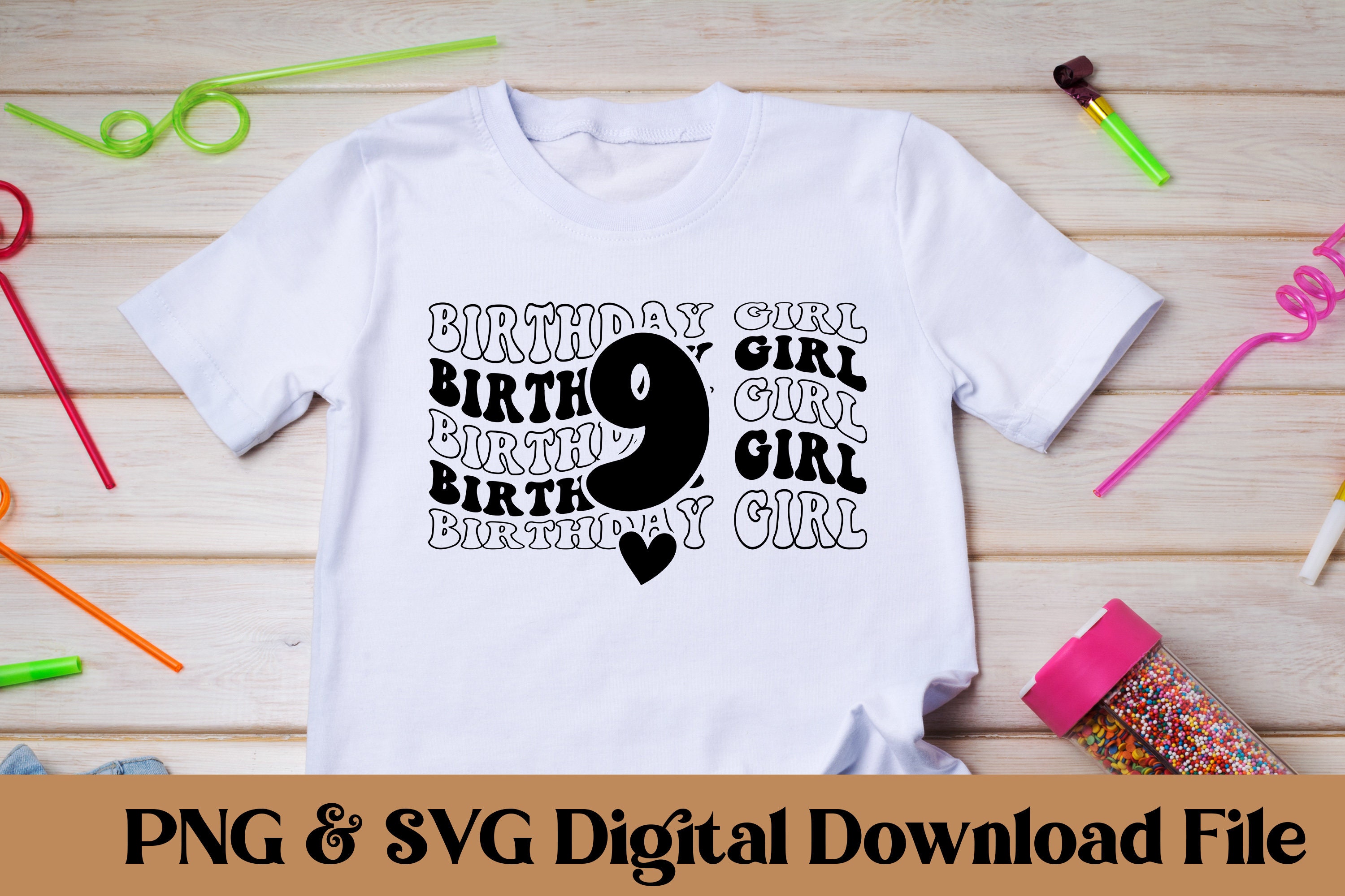 Birthday Girl SVG PNG, Birthday Princess Svg, 9th Birthday Svg, Happy ...