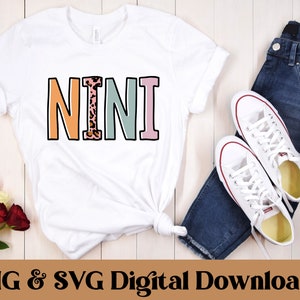 Nini Svg, Nini Png, Blessed Grandma SVG, Gigi Svg, Gigi Png, Blessed ...