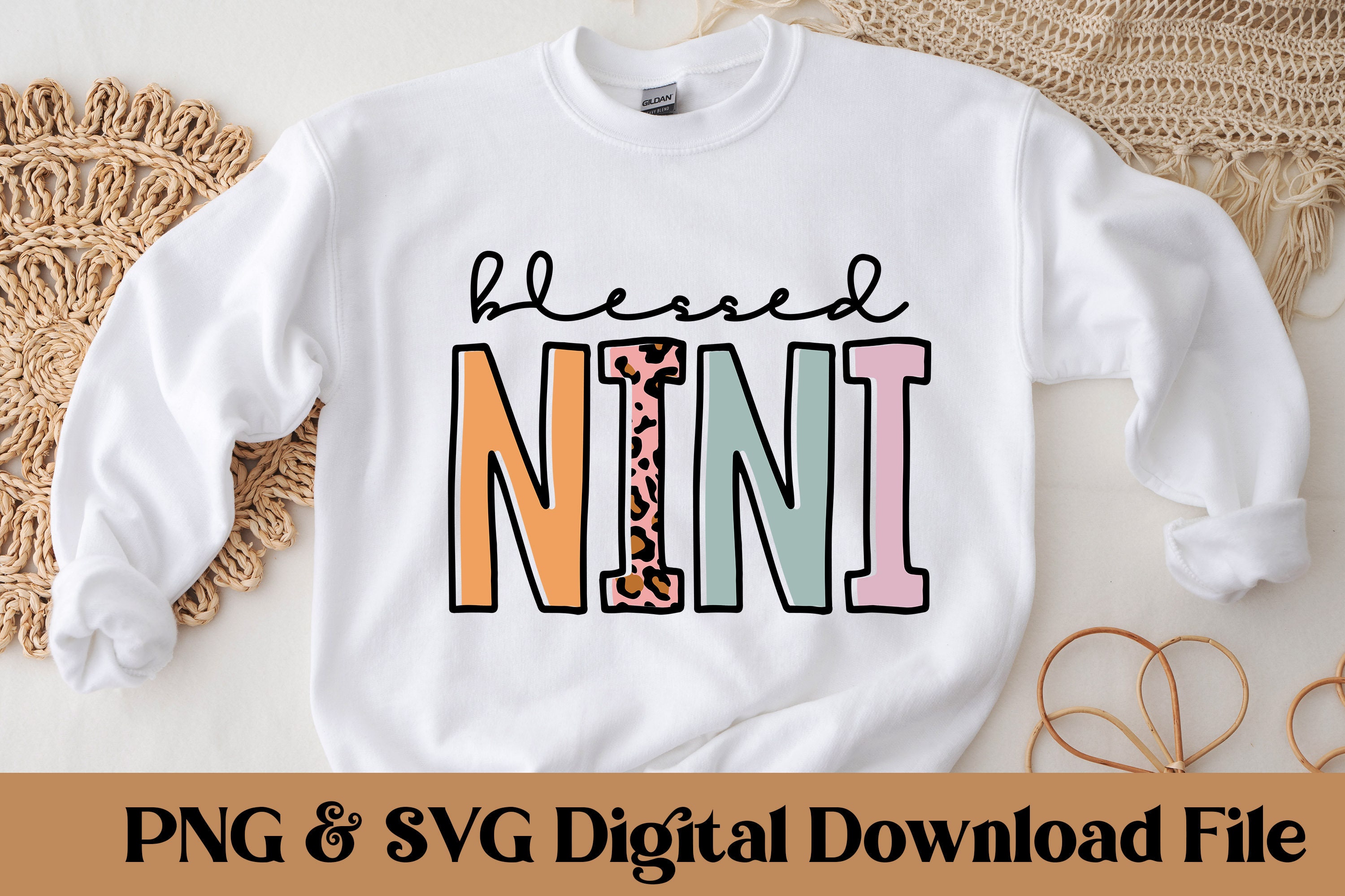 Nini Svg, Nini Png, Blessed Grandma SVG, Gigi Svg, Gigi Png, Blessed ...