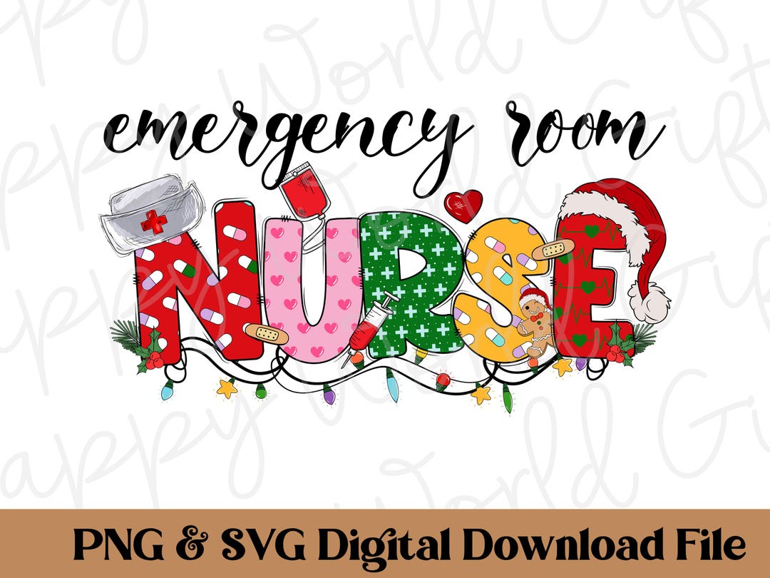 Nurse Christmas Png, Emergency Room Nurse Svg, Merry Christmas Nurse ...